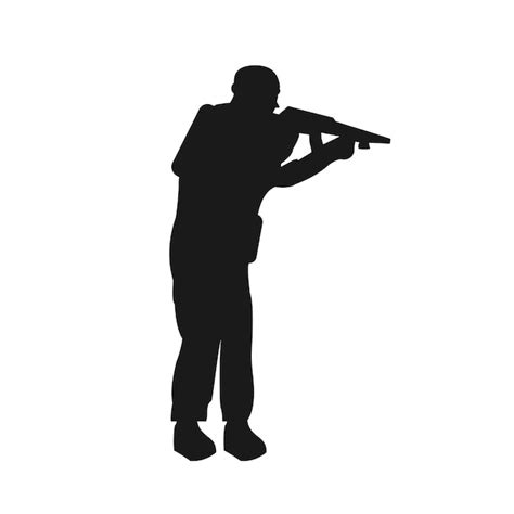 Premium Vector Soldier With Weapon Silhouette Vector Design