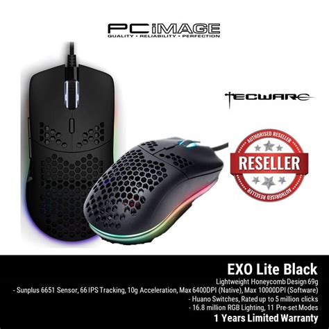 Tecware Exo Lite Plus Exo Lite Gaming Mouse Black White