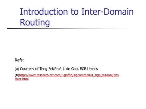 ppt introduction to inter domain routing powerpoint presentation