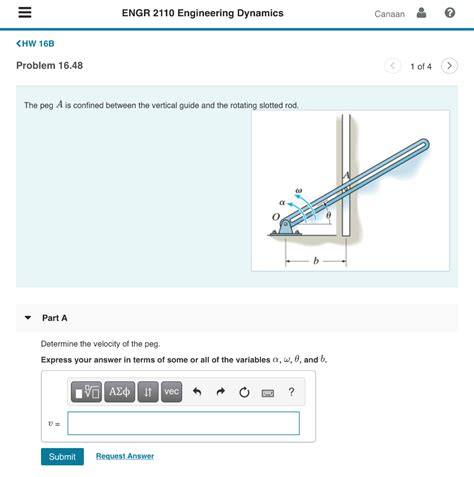 Solved Engr 2110 Engineering Dynamics Canaan 。 Problem 1648