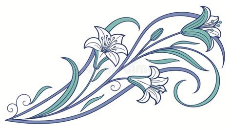 Elegant Floral Decorative Element Illustration Vector Design Generative Ai Stock Vector