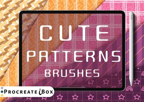 42 Procreate Cute Pattern Brushes Seamless Pattern Cute Etsy