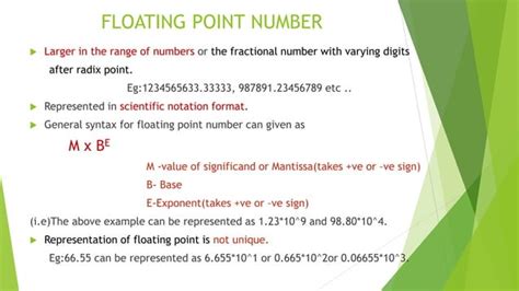 Floating Point Numbers Pptx Computing Technology And Computing
