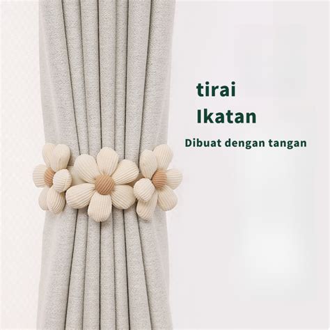 Baru Bunga Tirai Tali Tali Benang Putih Kreatif Dengan Alat Aksesori