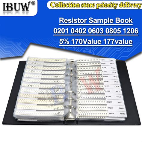 4250pcs 8500pcs 8850pcs 0201 0402 0603 0805 1206 Resistor Sample Book Ibuw 5 Smd Assorted Kit
