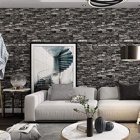 Декоративно самозалепващо фолио за стени Сиви камъни Olelebg