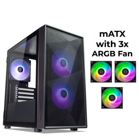 Tecware Forge M2 Ultra Black W 3pcs Argb Fan Wind Net Computers