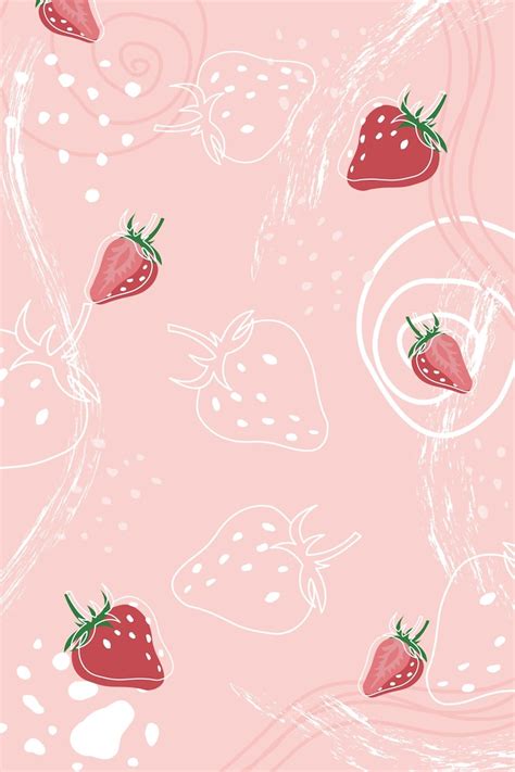 Strawberry Print Background Strawberry Background Images Free
