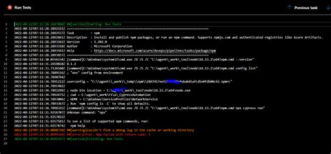 NPM Execution Problem Couldn T Find A Debug Log In The Cache Or Working Directory In Azure