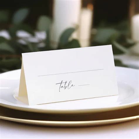 Modern Elegant Calligraphy Folded Place Card Zazzle
