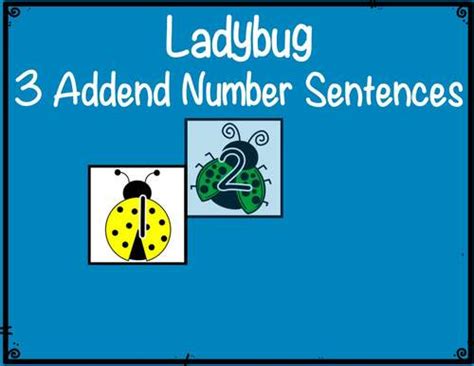 Ladybug Build 3 Addend Addition And Subtraction Number Sentences Tpt