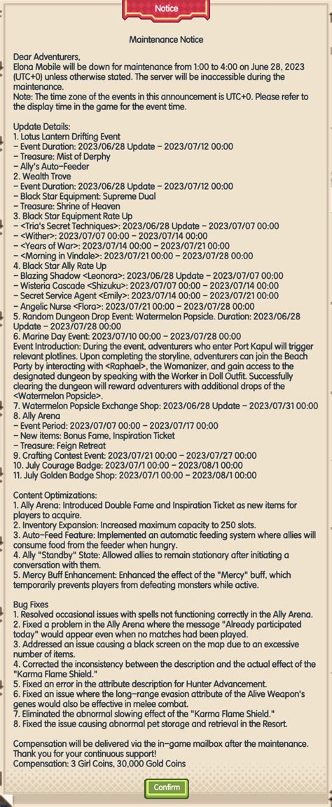 Elona Mobile Maintenance And Patch Notes 28062023 Relona