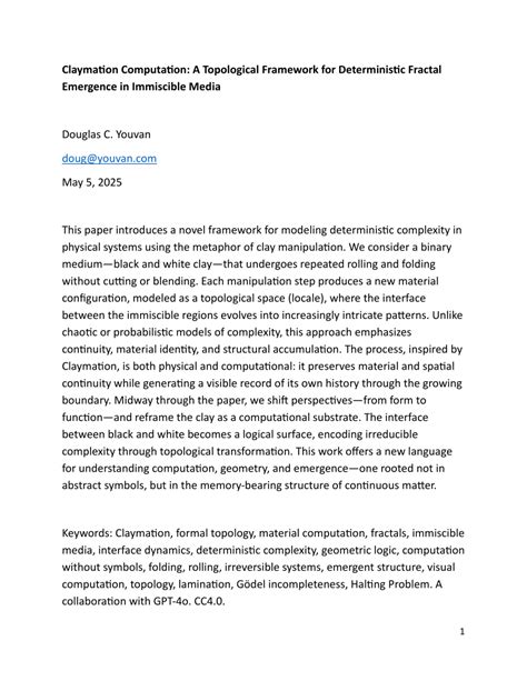 Pdf Claymation Computation A Topological Framework For Deterministic