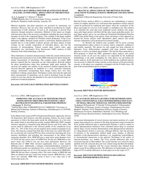 Pdf On Line X Ray Diffraction For Quantitative Phase Analysis An