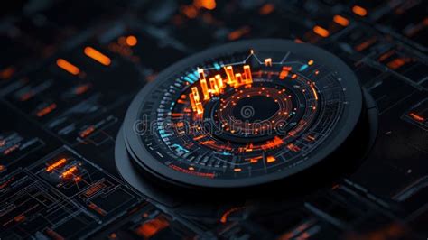 Futuristic Data Visualization Interface Stock Illustration