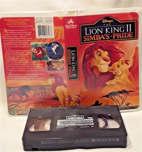 The Lion King Ii Simbas Pride Vhs Home Video Tape Walt Disney