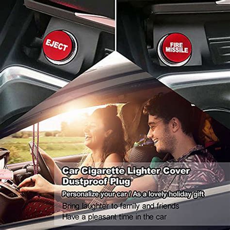 Getuscart Alamscn Aluminum Eject Fire Missile Button Car Cigarette Lighter Plug Cover Fits Most