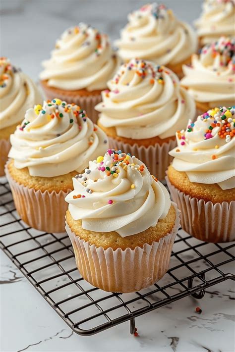 Vanilla Cupcakes With Sweet Buttercream Frosting Recipe Baking
