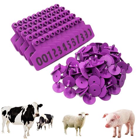 Purple Cattles Ear Tags Numbered 001 100 Cows Ear Australia Ubuy