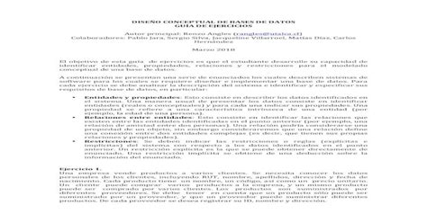 DiseÑo Conceptual De Bases De Datos GuÍa De Ejercicios · DiseÑo