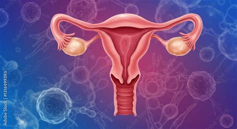 Diagram Of The Female Reproductive System With Ovaries And Uterus
