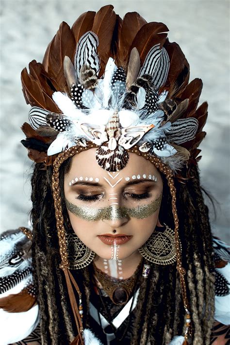 New Shaman Collection Of Shell Feather Crowns Carbickovabijoux
