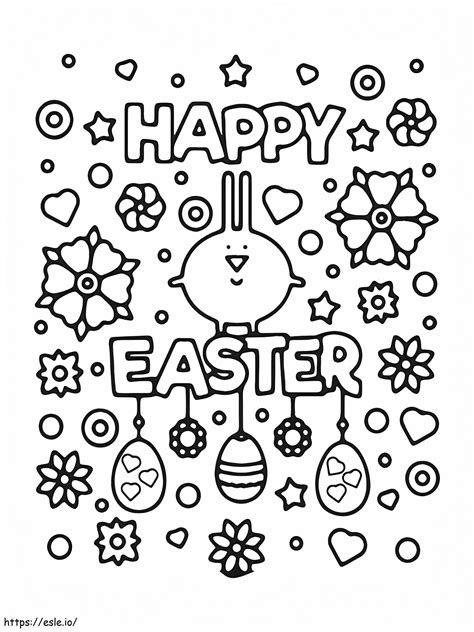 Happy Easter Design Coloring Page