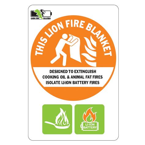 Lithium Ion Battery Fire Blanket Sign Li Ion Fire Solution