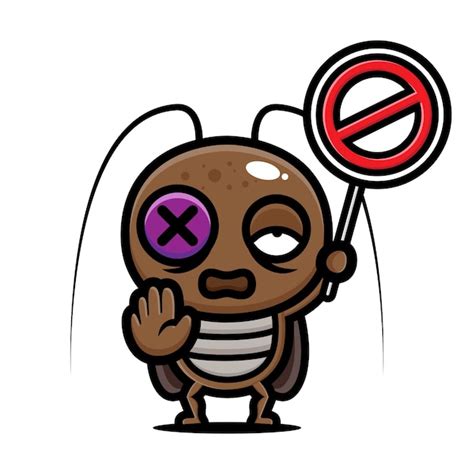 Premium Vector Cockroach In A Stop Sign Pose