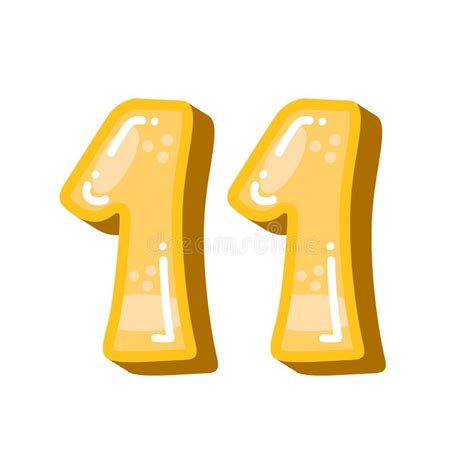 Number 11 Vector Illustration Cool Number Eleven Image Yellow On