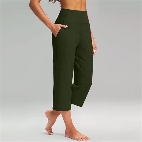 Tqwqt Plus Size Capris For Women High Waist Plus Size Crop Capris With