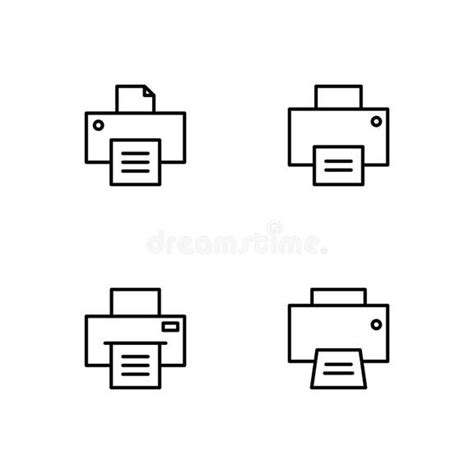Printer Icon Set Print Icon Printer Sign And Symbol 4 Icons Stock Illustration