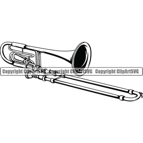 Trombone Clipart Black And White 50 Koleksi Gambar