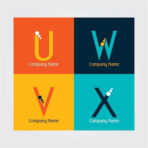 컬러 알파벳 로고 디자인 프리미엄 벡터