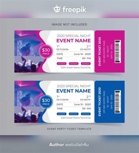 Plantilla De Boleto Para Fiesta Vector Premium Event Tickets Design