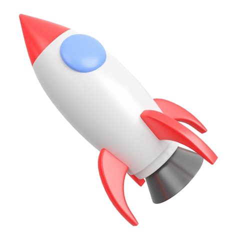Premium Photo Cute Rocket 3d Render Icon Illustration