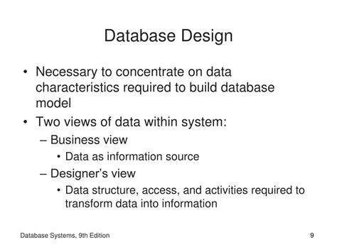 ppt database systems design implementation and management ninth