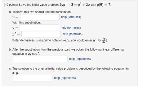 Solved (10 points) Solve the initial value problem | Chegg.com
