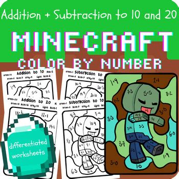 Minecraft Color By Number Addition And Subtraction Within 10 And 20