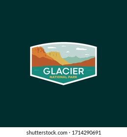 Glacier National Park Logo Badge Badges Stock Vector Royalty Free