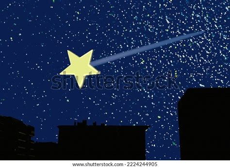 Drawing Falling Star On Sky Texture Stock Illustration 2224244905