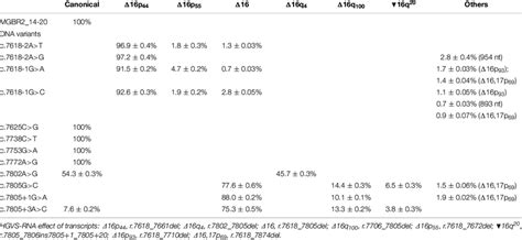 quantification of transcripts of spliceogenic variants of exon 16 by