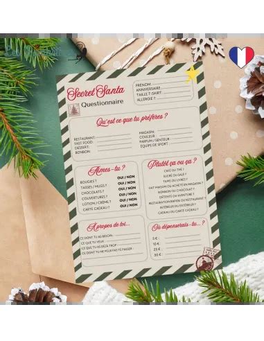 Questionnaire Secret Santa Vintage Lettre Au Père Noël