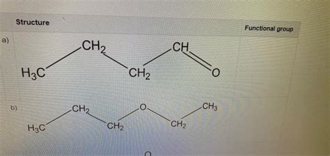Solved Structure Functional Group B Chegg
