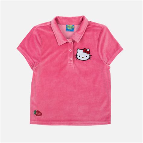 Hello Kitty X Dumbgood Velour Cropped Polo 50th Anniv