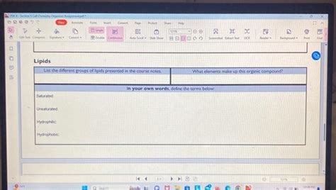 Solved LipidsAssignment On Organic Chemistry Complete The Chegg