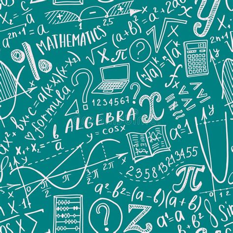 Maths Symbols Icon Set Algebra Or Mathematics Subject Doodle Design
