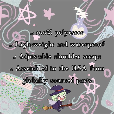 Pastel Witch Backpack Gothic Occult Fashion Bag Wiccan And Pagan