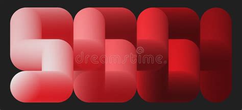 Abstract Geometric Background Featuring Interconnected Curved Shapes With A Smooth Red And White