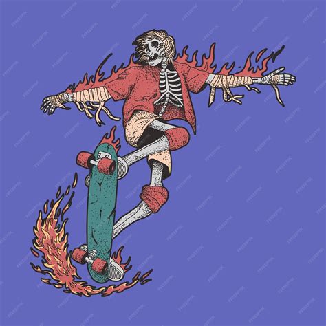 Premium Vector Skull Skateboard